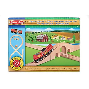Melissa & Doug Classic Wooden Figure Eight Train Set (22 pcs)