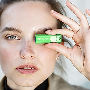 Verbatim 32GB Pinstripe USB 3.2 Gen 1 Flash Drive Retractable Thumb Drive - 5 Pack - Multicolor (Green, Blue, Red, Purple, Cyan)