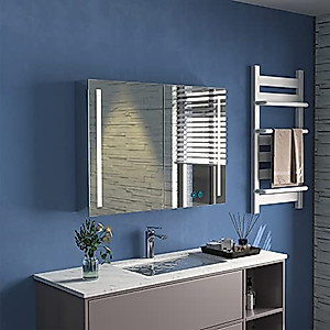 Seenvlog Medicine Cabinet with Lights,LED Medicine Cabinet for Bathroom with Defogger,Dimmer,Memory Function,2 Doors,23.62"* 31.5"Lighted Medicine Cabinet，Surface Mount, Stainless Steel