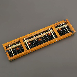 17 Digit Rods Wooden Abacus Soroban Chinese Japanese Calculator Counting Tool w/Reset Button 14" Vintage-Style