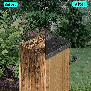 Eapele 4X4(3.5in x 3.5in) Wood Fence Post Caps, PP Plastic Water-Proof UV-Proof, Keep Post from Cracking and Rotting (24pcs, Black）