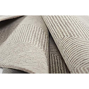 Momeni Charles Wool Hand Tufted Contemporary Indoor Area Rug, Taupe, 5' X 8'