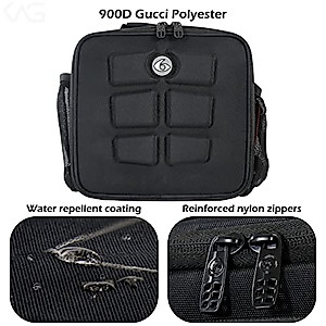 Innovator Cube Meal Prep Lunch Bag with 3 BPA-Free, Reusable, Microwavable, Freezer Safe, Portion-Controlled Containers, Lunch Box with Storage Pockets (Black)