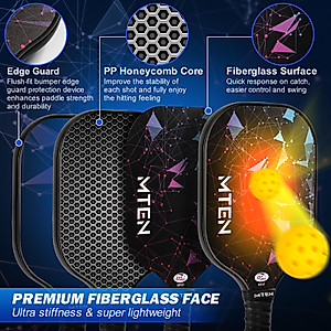 Pickleball Paddles Set of 2, USAPA Approved Fiberglass Surface Pickleball Set with 2 Pickleball Rackets,4 Pickleball Balls,1 Portable Carry Bag, Pickle Racket Set ​for Men Women