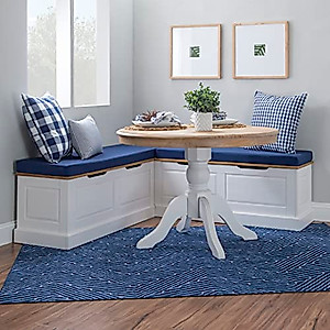 Linon Natural and White 2 Tone Pedestal Dining Harris Table