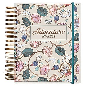 Inspirational 18 Month Planner 2024 Adventure Awaits Personal Organizer Daily Weekly Agenda Planner for Women, Elastic Closure Aug 2023-Jan 2025