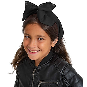 Skeleteen Chiffon Head Neck Scarf - Black Classic Retro Sheer Square Head Scarves Handkerchiefs Handbag Ties for Women and Girls