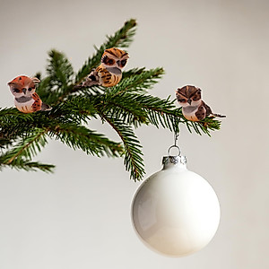 Artificial Owl Clip-On Christmas Ornaments, Holiday Decor, Christmas Tree Decoration, Set of 12, 4 Inches