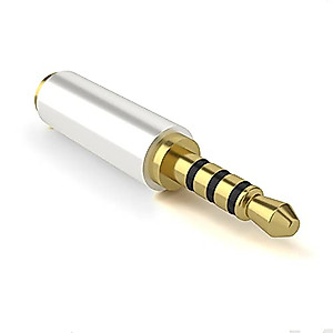 Gold Plated Headphone Adapter 3.5mm Male to 2.5mm Female Audio Headset Converter 3 Ring Jack Plug - Stereo or Mono - 3 Pack