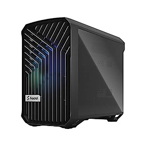 Fractal Design Torrent Nano RGB Black - Light Tint Tempered Glass Side Panels - Open Grille for Maximum air Intake - 180mm RGB PWM Fan Included - Type C - mITX Airflow Mini Tower PC Gaming Case