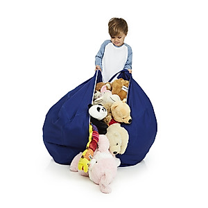 Delmach Bean Bag Chair Cover | Stuffed Animal Storage | 38" Width Extra Large | 100% Cotton Canvas | Double Stitched | Durable Zipper | Fill with Anything Soft | Beans not included