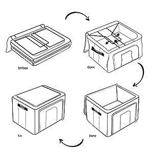 Furnhome 3 Pack 40L Clothes Storage Organizer,Sturdy Stackable Bins for Closet Storage,Foldable Clothing Storage Bins for Clothes with Zippers & Clear Window & Reinforced Handles-Grey