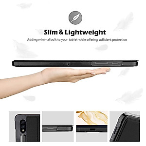 ProCase Case for Galaxy Tab S7 FE 5G 2021/S8 Plus 2022/S7 Plus 2020 12.4 inch with S Pen Holder, Smart Cover for 12.4" Samsung Galaxy Tablet (SM-X800 X806 T730 T736 T970 T975 T976 T978) -Black