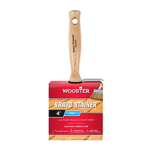 Wooster Brush Available F5119-4 Bravo Stainer Bristle/Polyester Stain Brush, 4 Inch, 4-Inch , White
