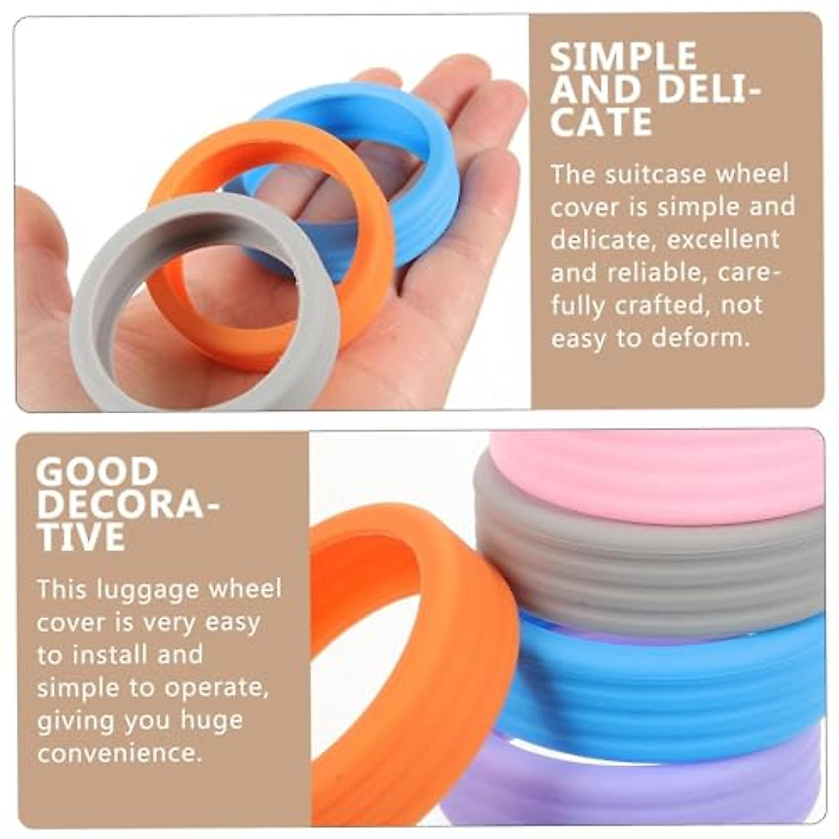 Luggage Compartment Wheel Protection Cover, Suitcase Wheel Protector Covers, Luggage Wheel Covers for Suitcase, 8 PCS Luggage Compartment Wheel Protection Cover-8PCS-Orange