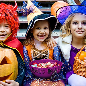 Funtery 6 Pcs Halloween Candy Bowl Large Halloween Plastic Trick Treat Candy Bowls Halloween Party Supplies Halloween Serving Bowl Halloween Candy Holders Tableware Party Decor(Black Ghost)