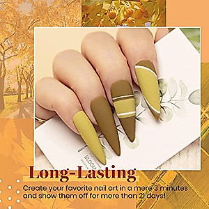 Beetles Fall Winter Gel Nail Polish Kit, Red Yellow Orange Green Gel Polish Set with Glossy & Matte Gel Top Coat Base Coat Soak Off Nail Lamp Christmas Mother's Day Gifts for Women, 20 Pcs