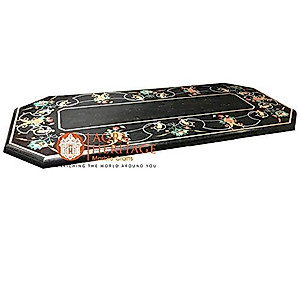 Marble Conference Dining Table Top Marquetry Inlay Floral Furniture Decor | 60"x36" Inches