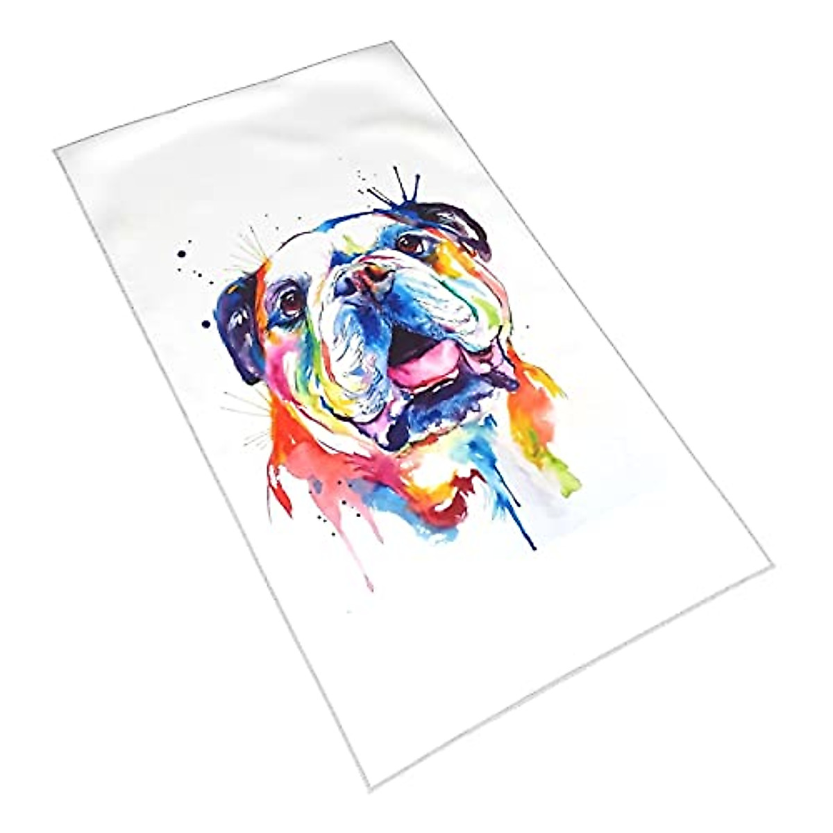 Colorful English Bulldog Microfiber Absorbent Towel 27.5 15.7 in