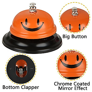 ABuff 7 Pack Desk Bell Call Bell, 3.3 Inch Metal Anti-Rust Ringing Service Bell, Big Button Desk Bell for Service, Hotels, Schools, Restaurants, Hospitals, Reception and Pet Dog Training, 7 Color