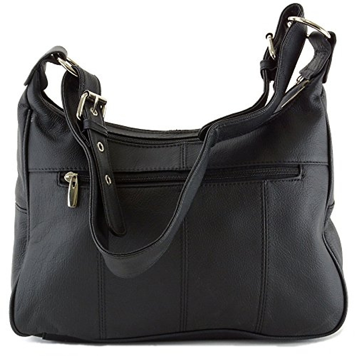 Womens Genuine Leather Shoulder Bag Tote Organizer Purse Hobo Handbag Black