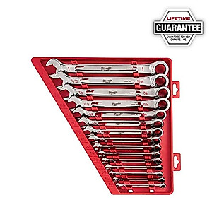 Milwaukee SAE Combination Ratcheting Wrench Mechanics Tool Set (15-Piece)