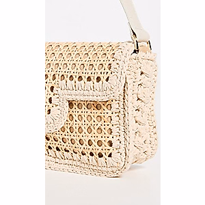 Caterina Bertini Women's Woven Shoulder Bag, Natural 2058, Tan, One Size