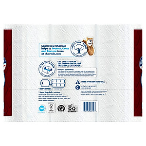 Charmin Ultra Strong Super Mega 2-Ply Toilet Paper Rolls, 4" x 4", White, 363 Sheets Per Roll, Pack Of 9 Rolls