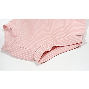 Baby Boys Girls 3 Pack High Waisted Bloomer Cotton Stripe Pure Bummies Shorts (3-6 Months, Pink/White/Yellow)