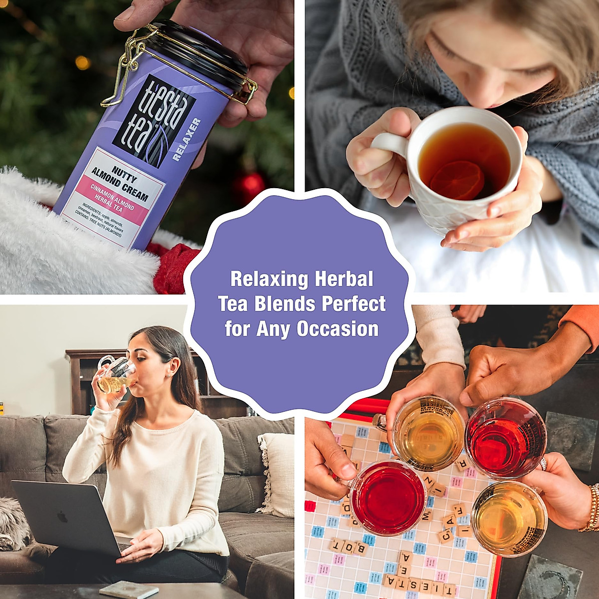 Tiesta Tea - Nutty Almond Cream | Cinnamon Almond Herbal Tea |Premium Loose Leaf Tea Blend |Non-Caffeinated Fruit Tea | Make Hot or Iced Tea & Brews Up to 200 Cups - 16 Ounce Resealable Bulk Pouch