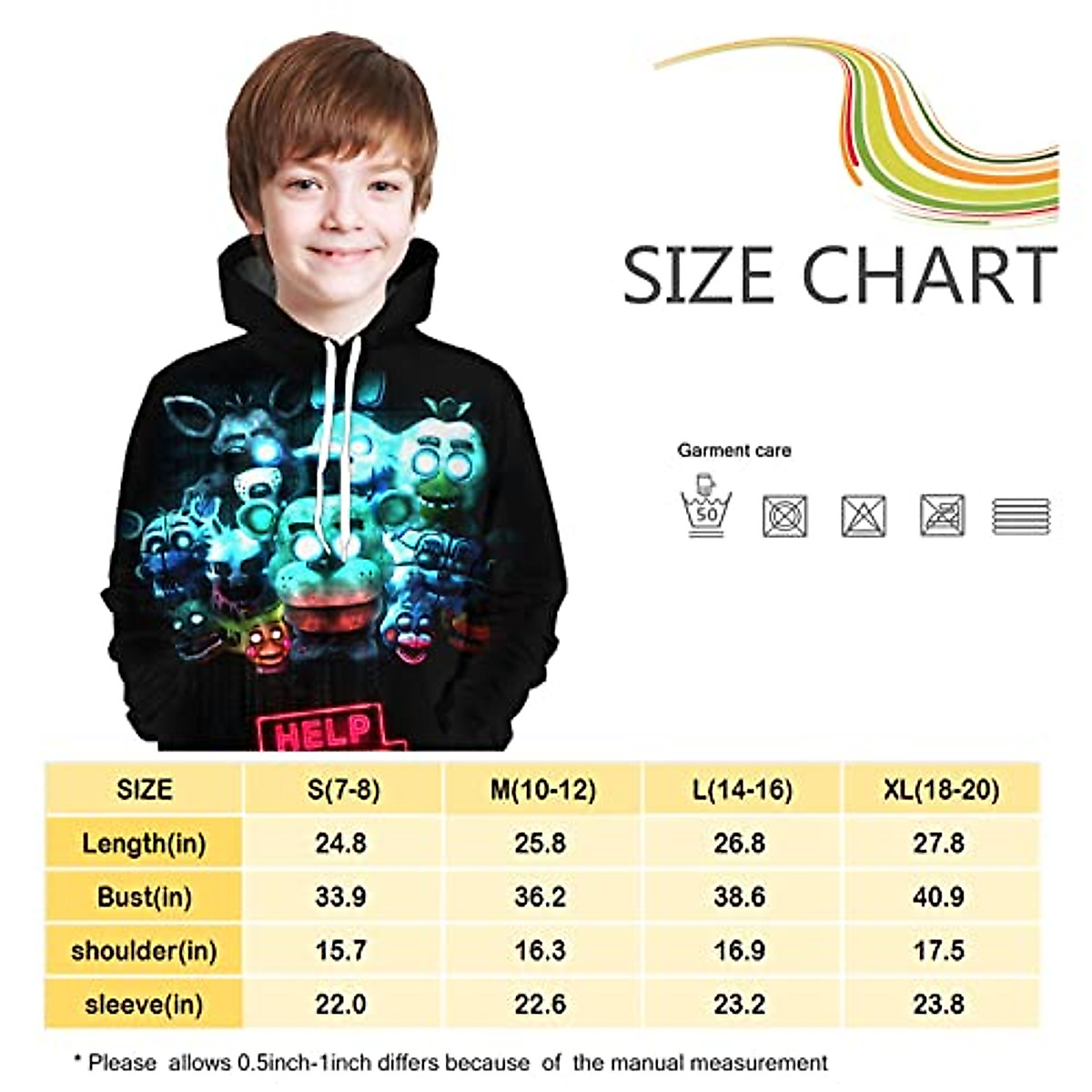 BLYLUXU Youth Hoodie Boys and Girls 3D Printed Pullover Sweatshirt Kids Cartoon Game Sport Hoodie 5-X-Large