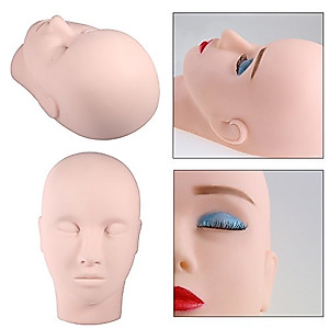 Makeup Mannequin Head, 1PC Upgraded Make Up Eyelash Eye Lashes Extensions Practice Mannequin Training Head Model Cosmetology Doll Face Head