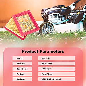 JICHEKU 951-15245 Air Filter Compatible with MTD 951-15245 751-15245 Cub Cadet 490-200-M065 159cc 1X65 5X65 6X65 8X65 196cc 5X70 6X70 7X71 Engines(2Pack)