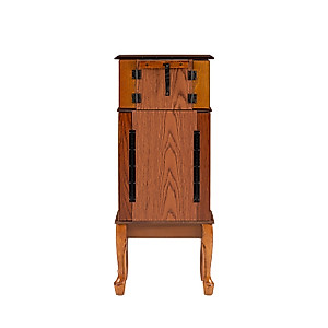 Powell Furniture Powell Jewelry Armoire, Distressed Woodland Oak Black Lining