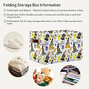 Halloween Gnome Boo Storage Basket Bins Decorative Toy Laundry Basket Organization with Handles for Home Boys Girls Office Closet Shelf Nursery Baskets,1 pcs