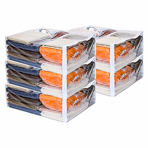 5-Pack Clear Vinyl Zippered Storage Bags 20 x 23 x 8 Inch