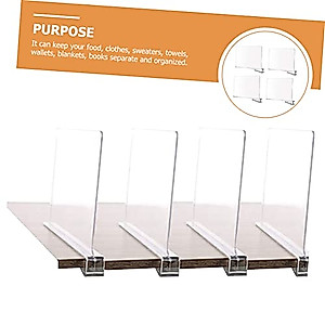 Levemolo 4pcs Clothes Board Storage Bin Drawers Clear Bookshelf Drawers for Clothes Wardrobe Dividers Clear Organizer Drawers Purse Shelves Closet Shelf Separator Shelf Divider
