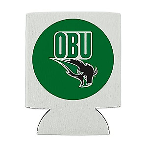 Oklahoma Baptist University Bison Logo Can Cooler - Drink Sleeve Hugger Collapsible Insulator - Beverage Insulated Holder