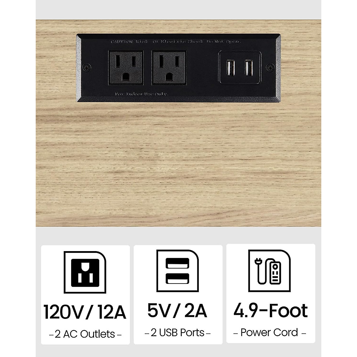 TUTOTAK End Table with Charging Station, Set of 2, Side Table with USB Ports and Outlets, Nightstand, 2-Tier Storage Shelf, Sofa Table for Small Space, Living Room, Bed Room TB01BO041