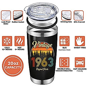 ZAGKOO 61th Birthday Gifts For Women, Men - 60th Birthday Decorations Women, Men - 1963 Birthday Gift Ideas For Men, Women - 61th Birthday Gift Ideas - Happy 61th Birthday, Turning 61 Cup