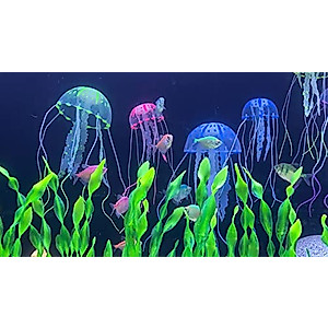 BEGONDIS 18Pcs Artificial Jelly Fish Artificial Aquarium Plants Plants Set, Fake Aquatic Plastic Plants Artificial Fish Tank Plants for Aquarium Decorations