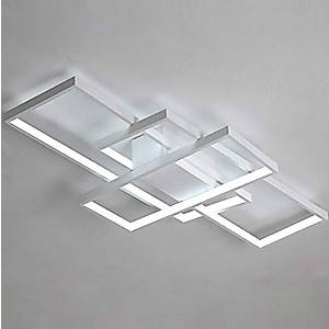 LED Living Room Dining Room Flush Mount Ceiling Light Fixtures Ceiling Hanging Lighting Dimmable Remote Acrylic Chandeliers Modern Designer 3 Rectangle Hotel Lobby Kitchen Bedroom Decor Ceiling Lamp