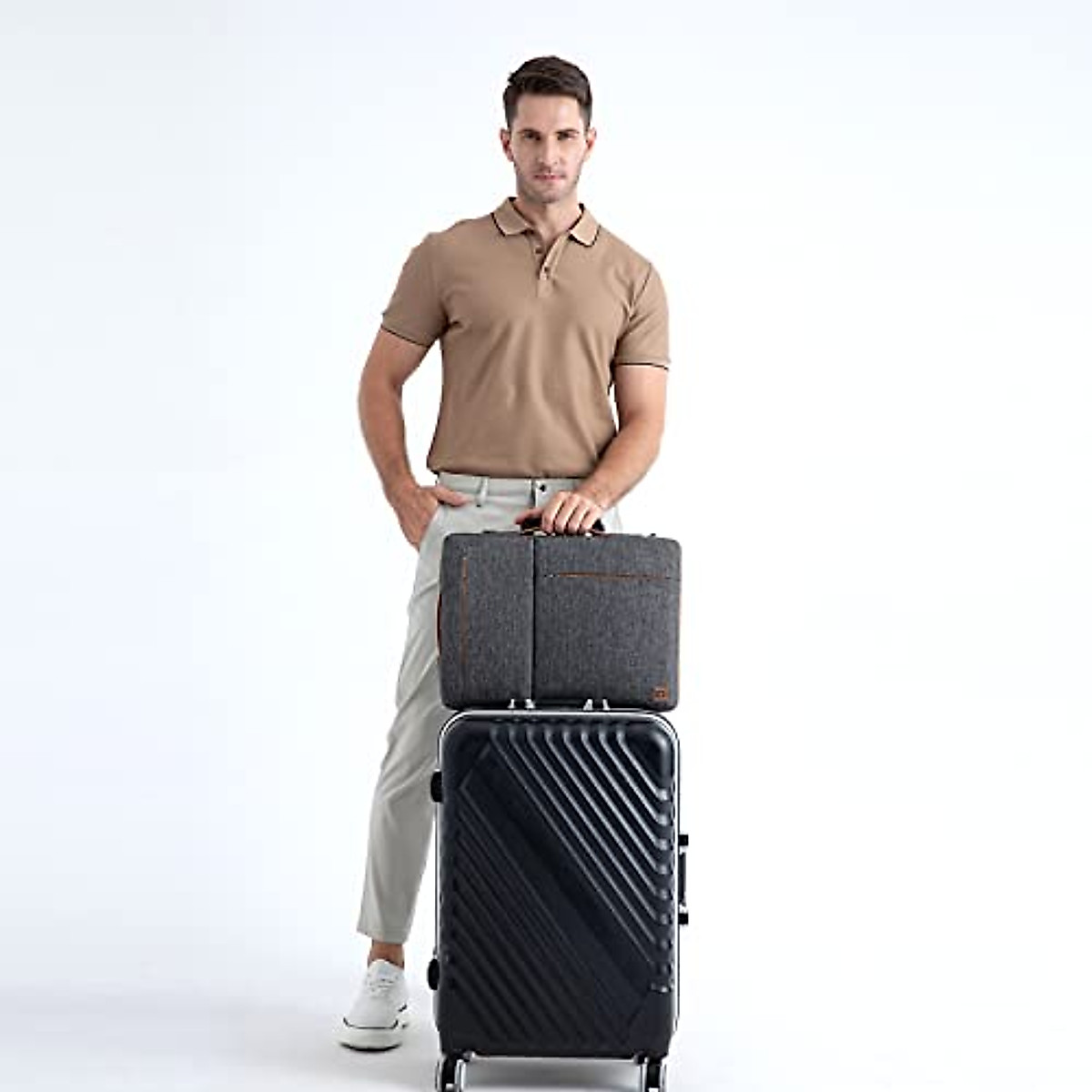 DOMISO 17 Inch Laptop Sleeve Shoulder Bag Water-Resistant Protective Case for 17.3" Dell Inspiron/MSI GS73VR Stealth Pro/Lenovo IdeaPad 300 320 321/ HP Envy 17/ LG Gram 17"/ ASUS ROG Strix GL702VS