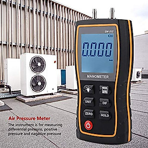 Akozon Air Pressure Meter,Vacuum Pressure Gauge SW-512B High Accuracy Digital Differential Pressure Gauge Air Pressure Meter Tool (no Battery)