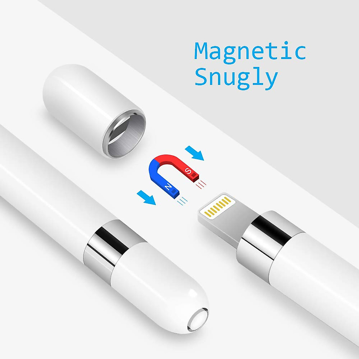 MJKOR Magnetic Replacement Cap and Charging Adapter Compatible with Apple Pencil 1st