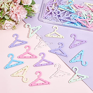 PH PandaHall 42pcs Clothes Hanger Earring Holder Necklace Mini Hanger Rack Jewelry Display Dangle Earring Hanging Organizer Acrylic Ear Studs Display Rack for Retail Show Personal Exhibition