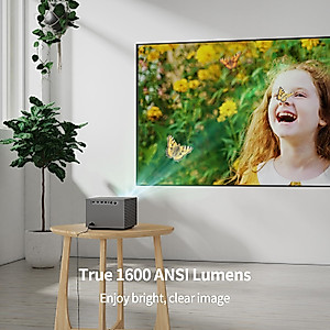 Movie Projector, WEMAX Vogue Pro 1080p Home Theater Projector with WiFi Bluetooth, 1600 ANSI Lumens, Support 4k, Dolby Audio DTS-HD, 200 Inch Image, Auto Object Avoidance, Side Projection