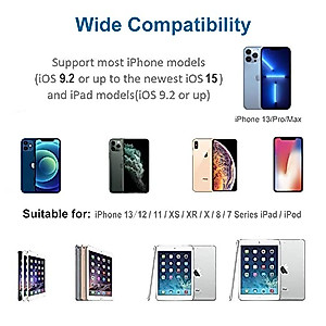 3.5mm Headphone Splitter for iPhone iPad 3 in 1 Earphone Jack Adapter with Fast Charging Lightning Audio Jack Connector Compatible for iPhone 14 13 12 11 X XR XS 8 7 iPad