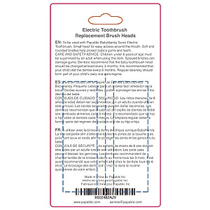 Papablic BabyHandy 2-Stage Sonic Electric Toothbrush for Babies and Toddlers Ages 0-3 Years, Bundle with Replacement Toothbrush Heads - 2 Count (18-36 Months)