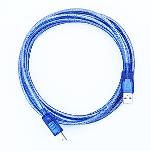 DTech 6ft Shielded USB Printer Cable 2.0 A Male to B Male Port Data Transfer Square End Wire (6 Feet, Dark Blue)